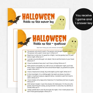 Halloween Activities Printable Bundle, Halloween Riddles, Would You ...