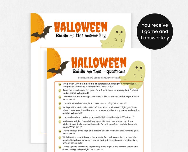 Halloween Activities Printable Bundle, Halloween Riddles, Would You ...