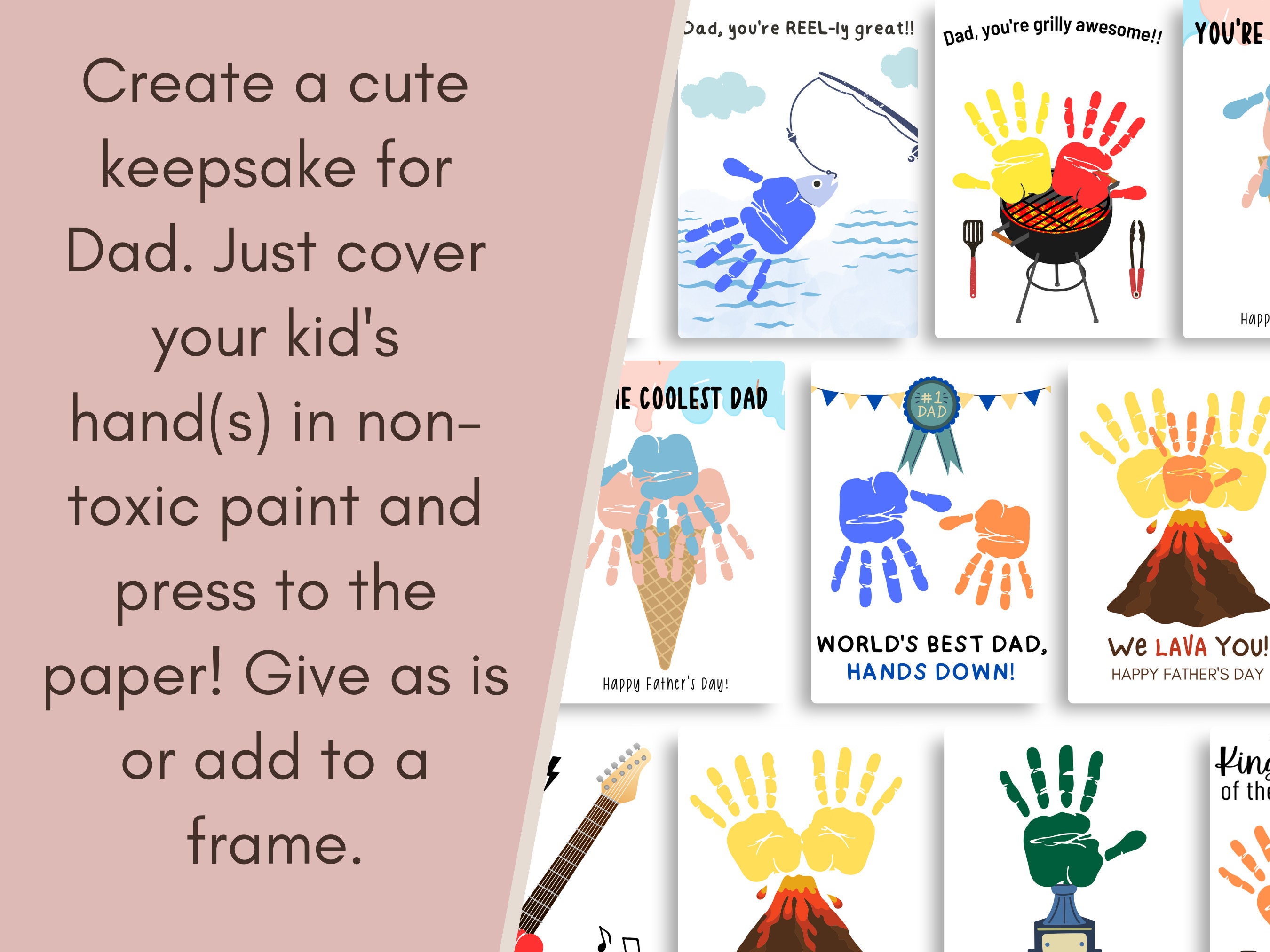 Father's Day Bundle, All About My Dad Printable, Father's Day Handprint ...