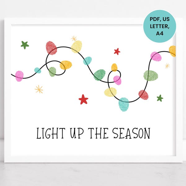 Handprint Christmas Lights Craft - Etsy