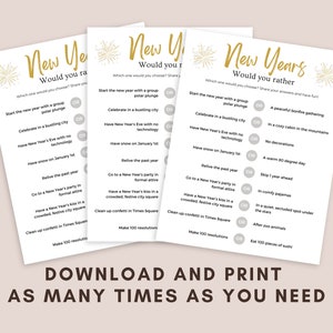 New Years Would You Rather, Printable New Year's Eve Game, New Years ...