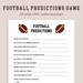 Football Predictions Guessing Game, Football Party Game for Kids and ...