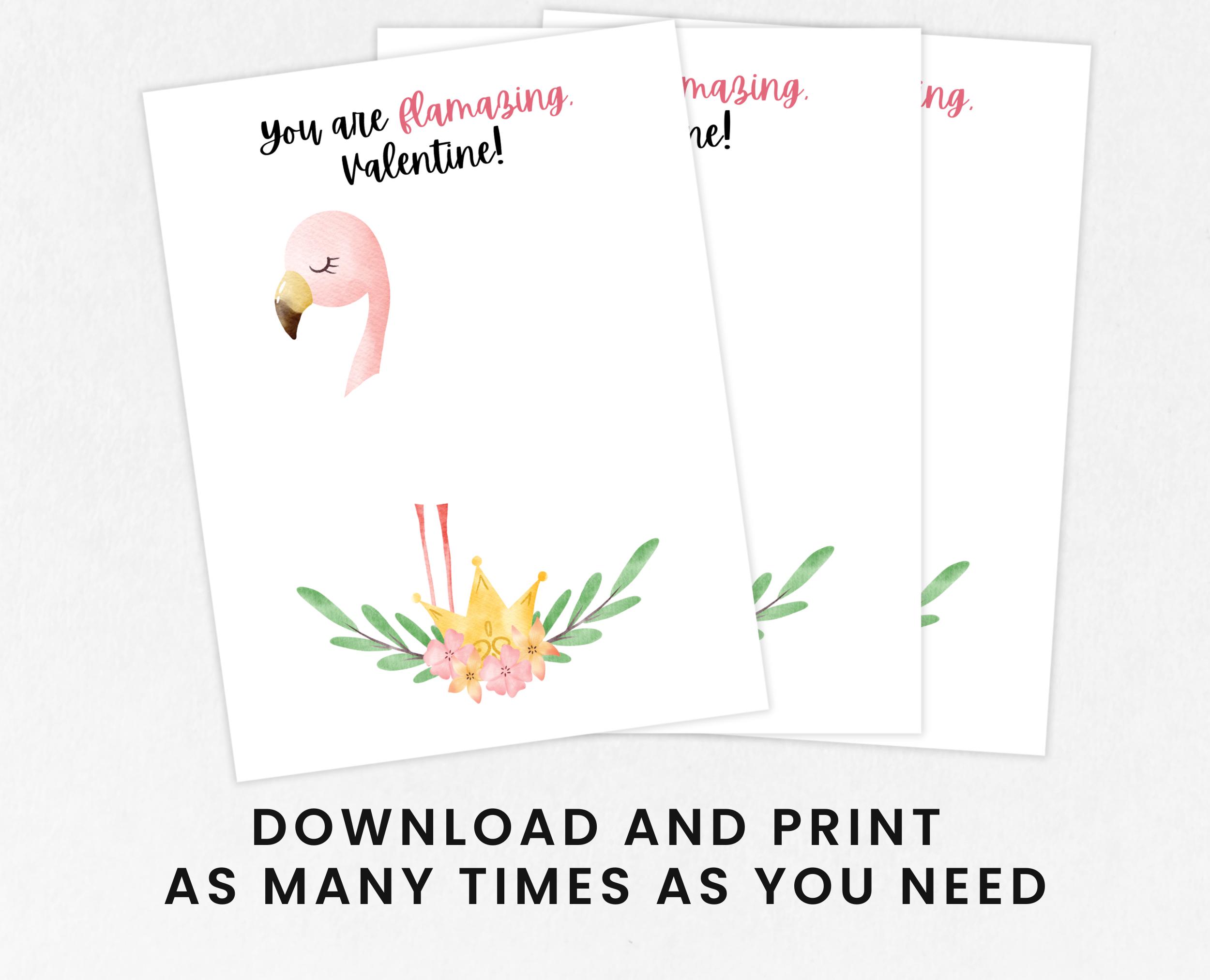 Flamingo Handprint Art Template for Valentine's Day, Valentines Day ...