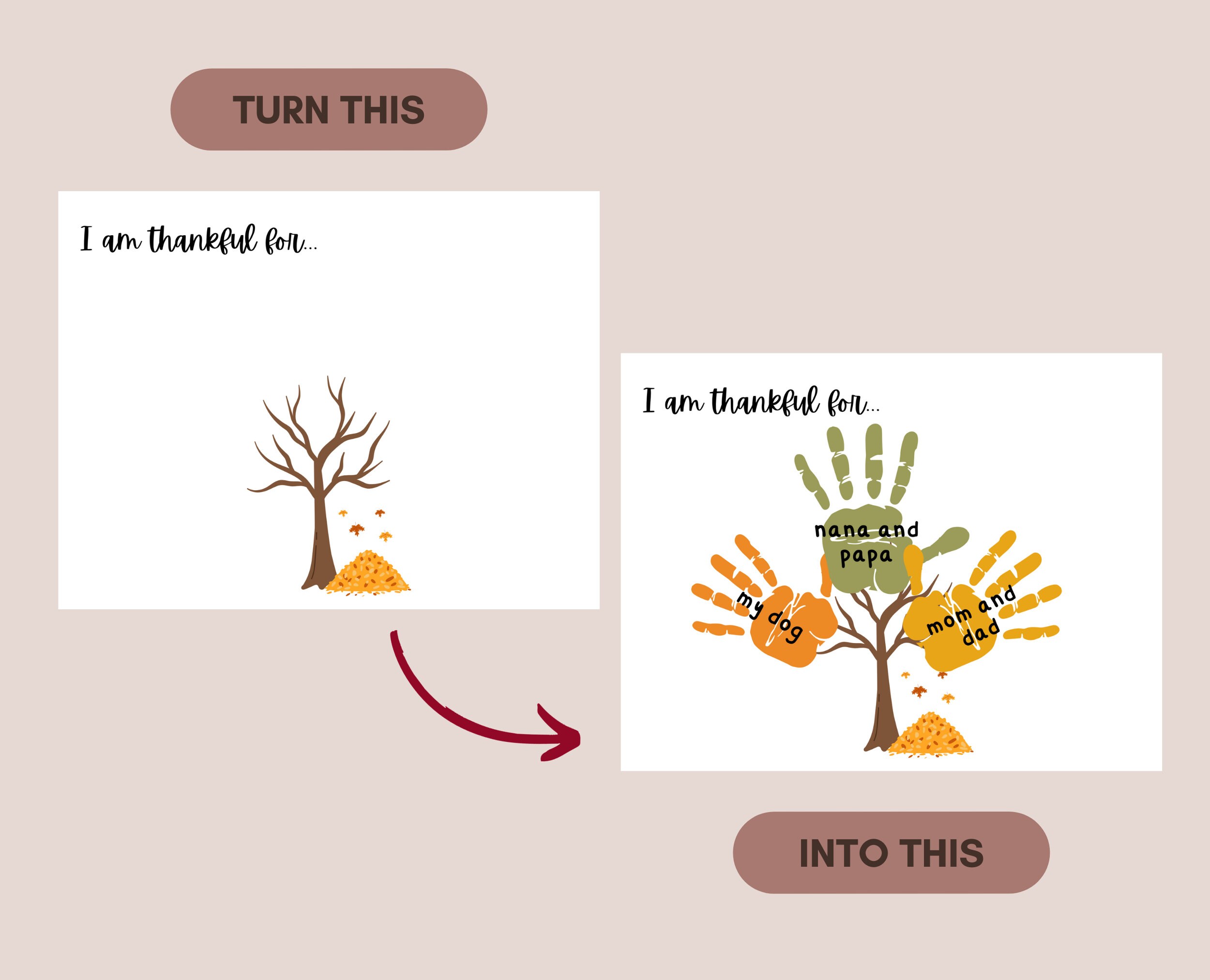 Handprint Bundle for Kids, Fall Handprint Craft, Christmas Handprint ...