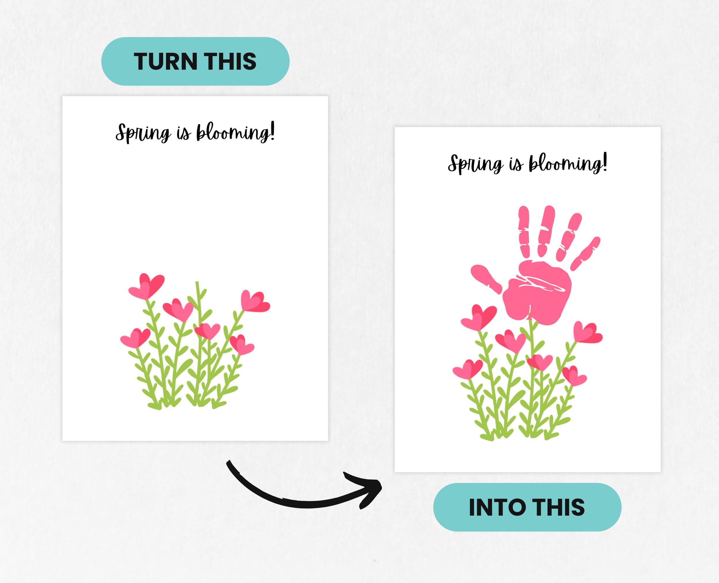 Spring Handprint Art Templates, Spring Handprint Crafts, Spring ...