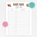 Bake Sale Sign up Sheet, Bake Sale Fundraiser Printable, School Bake ...