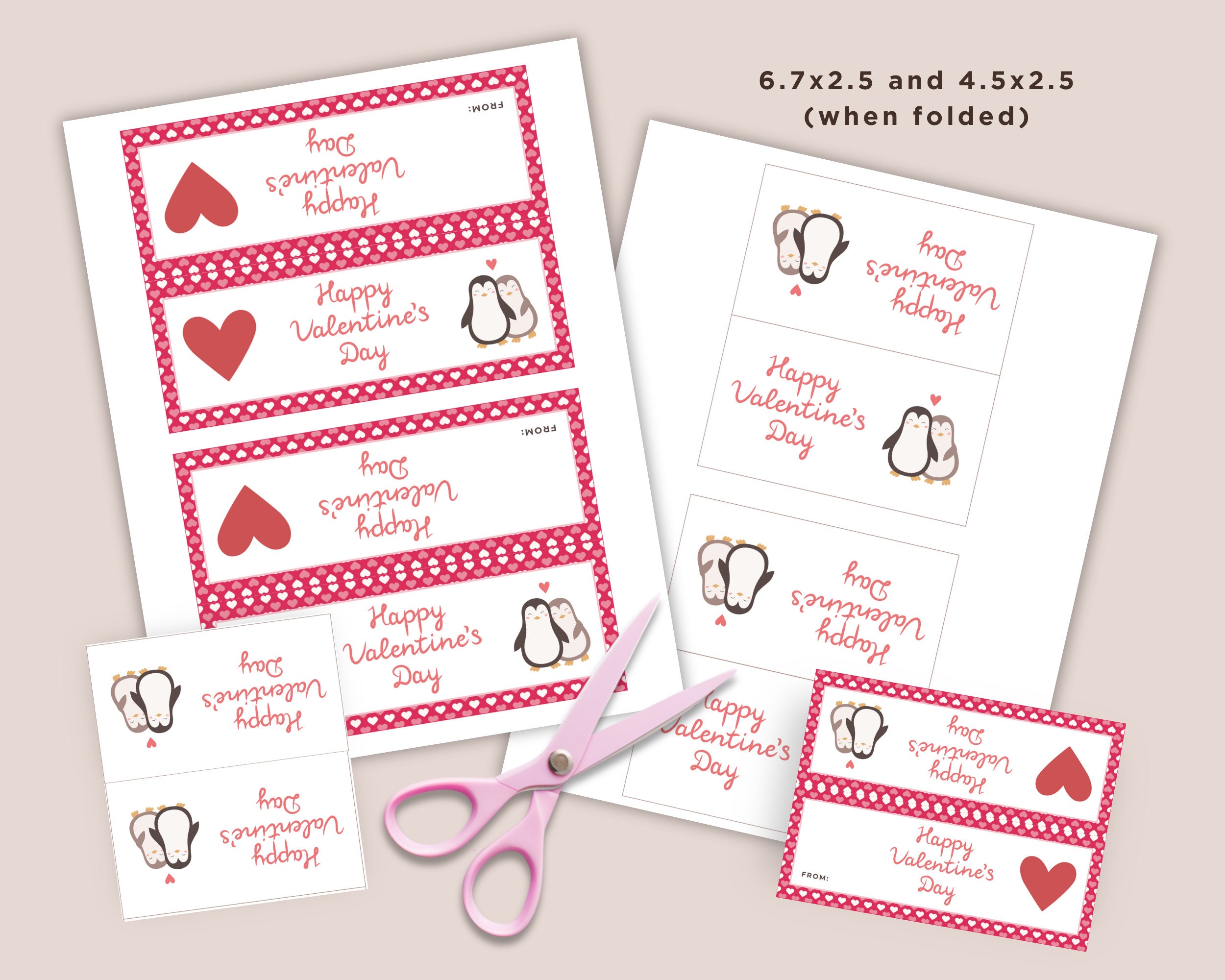 Valentines Treat Bag Toppers, Printable Favor Bag Toppers, Cookie Bag ...