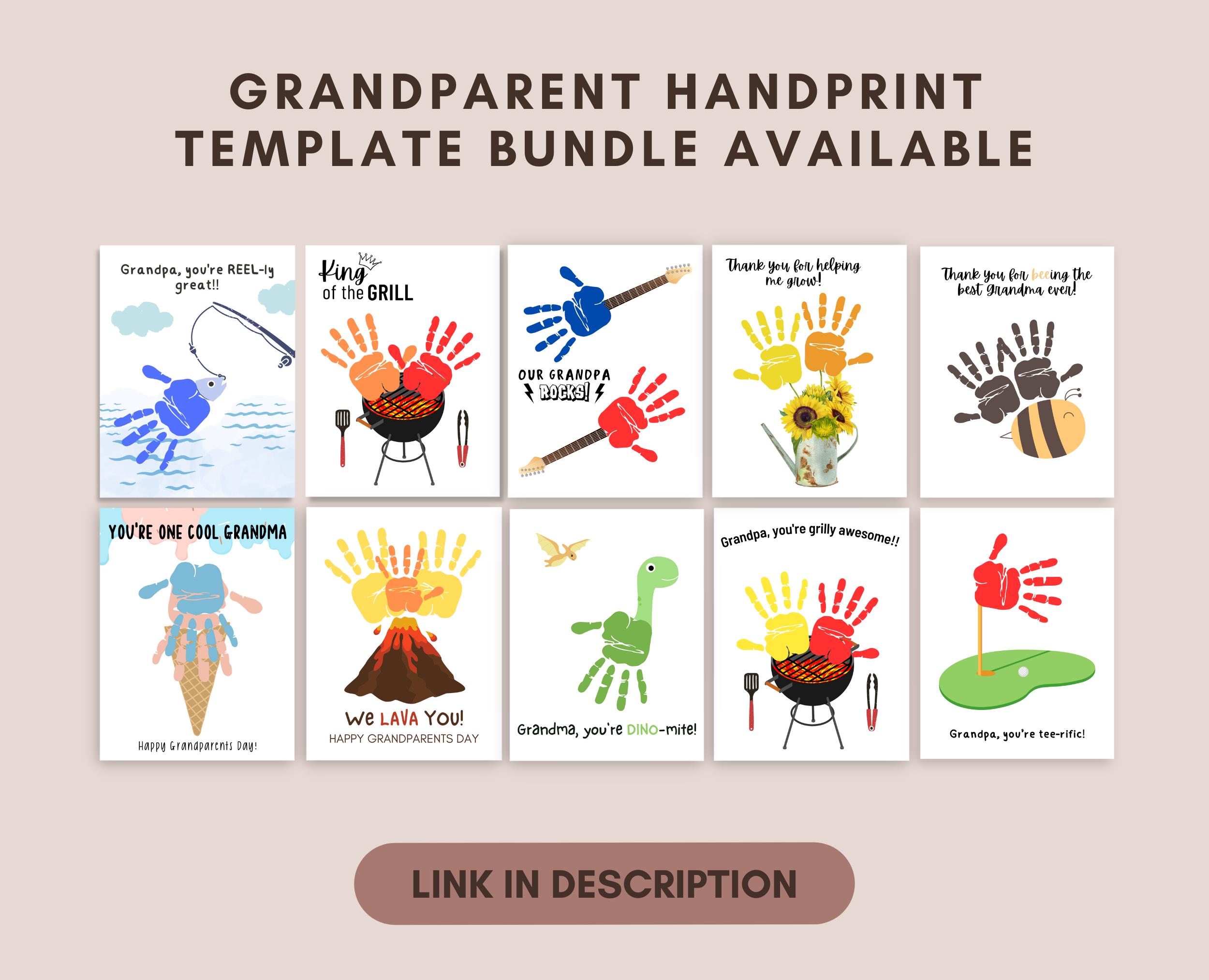 Golf Handprint Art Template for Grandpa, Grandparents Day Handprint ...