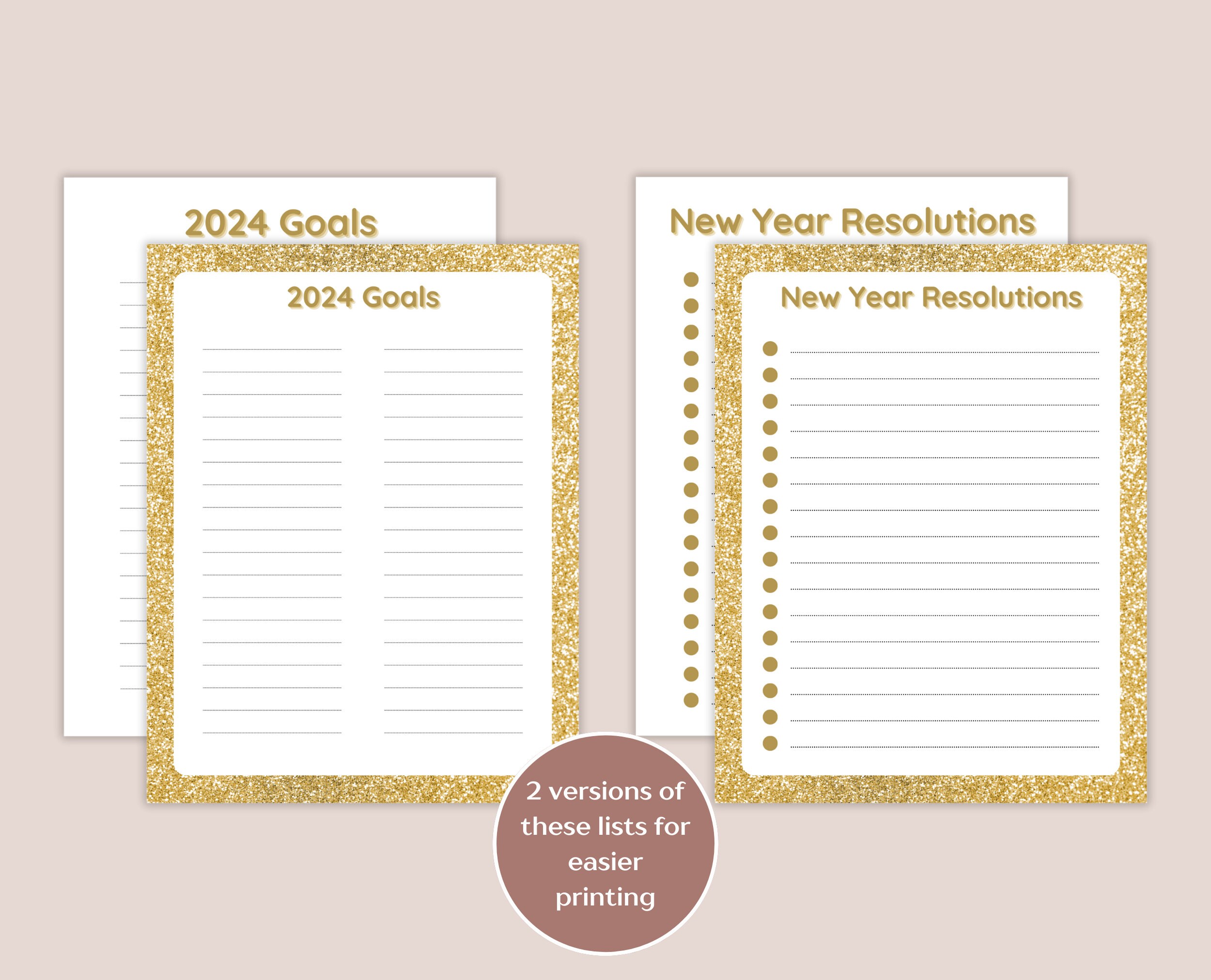 New Years Resolutions 2024, Printable New Year's Eve Resolutions, New ...