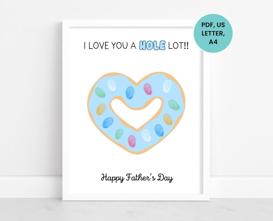 Father's Day Printable Craft, Donut Handprint Art Template for Dad ...