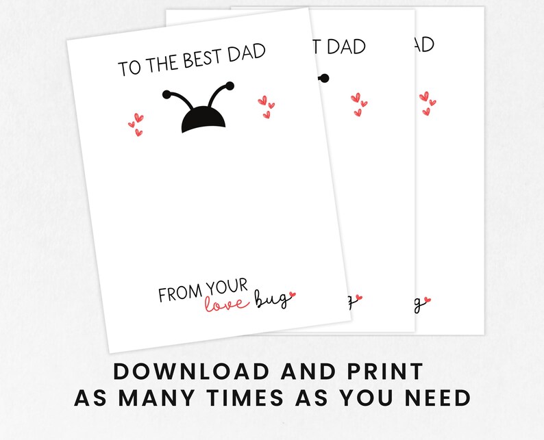 Father's Day Footprint Art Template, Love Bug Footprint Craft, Fathers ...