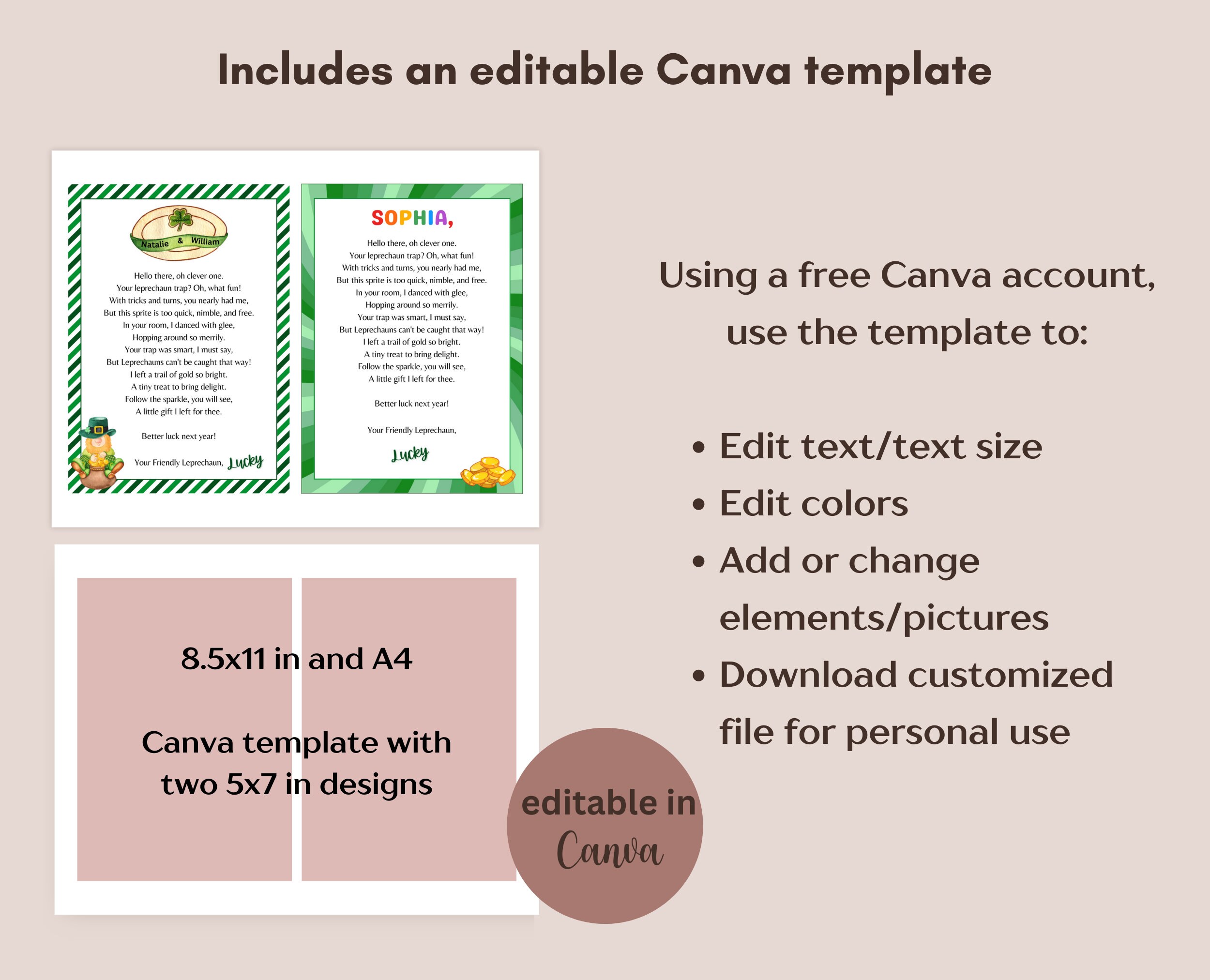 Editable Leprechaun Trap Letter, Letter From Leprechaun, Printable ...