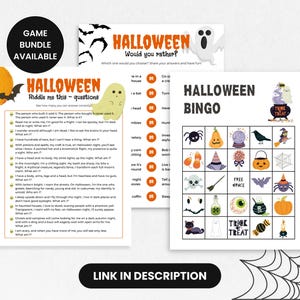 Halloween Bingo Game, Printable Bingo Cards, Halloween Party Game ...