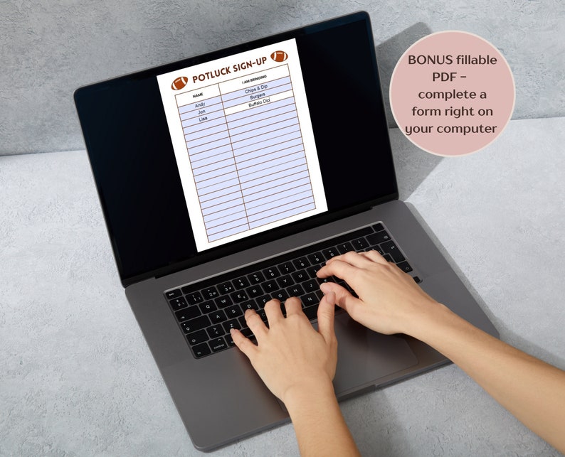 Football Potluck Sign up Sheet, Office Potluck Party Printable, Fall ...