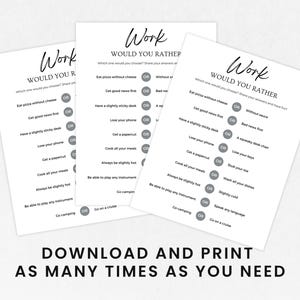 Work Would You Rather Game, Printable Office Party Game, Team Building ...