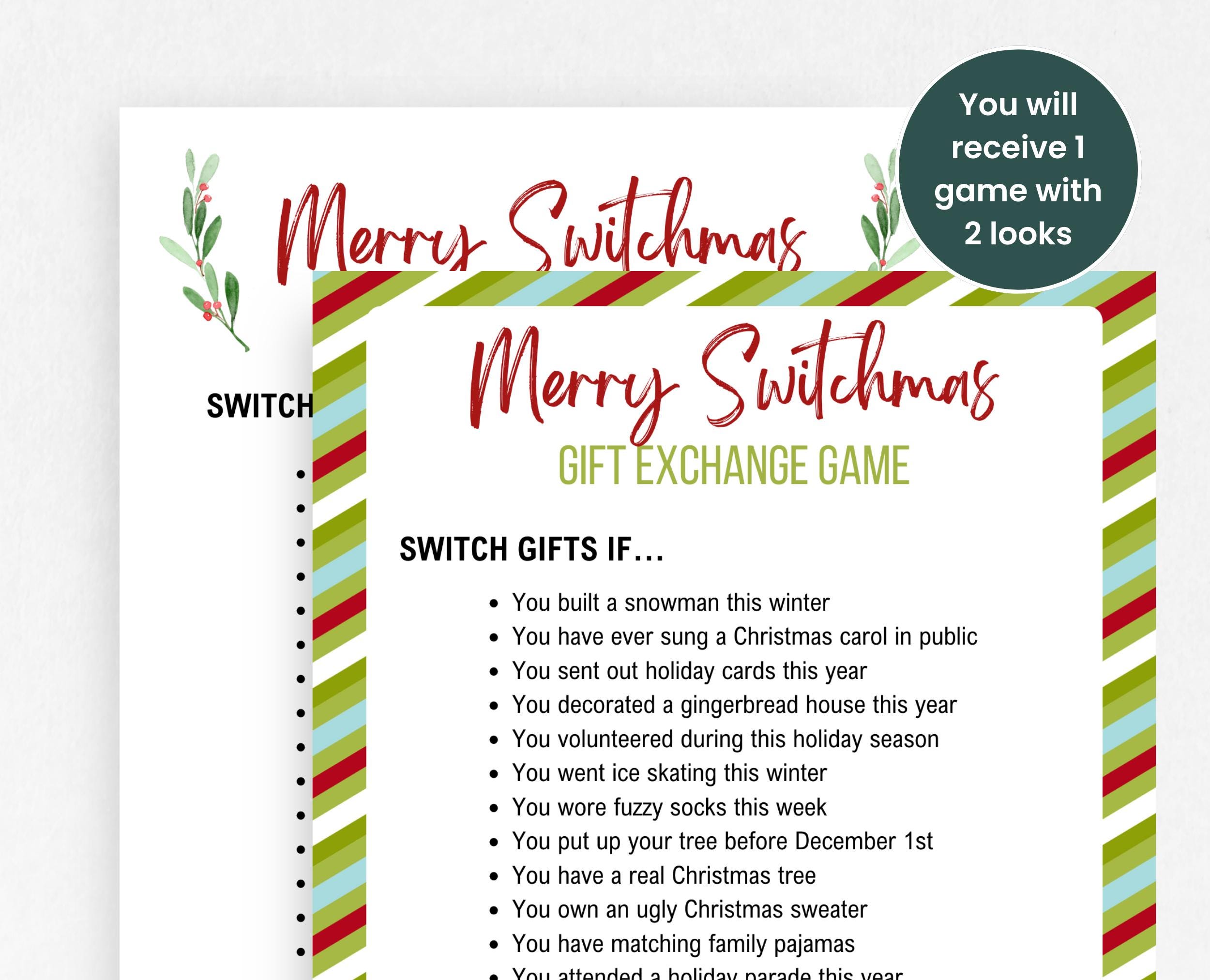 Christmas Gift Exchange Game, Christmas Game Printable, White Elephant ...