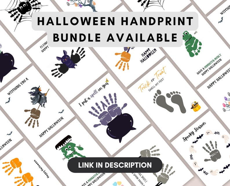 Halloween Handprint Craft Template, Halloween Handprint Art, Halloween ...