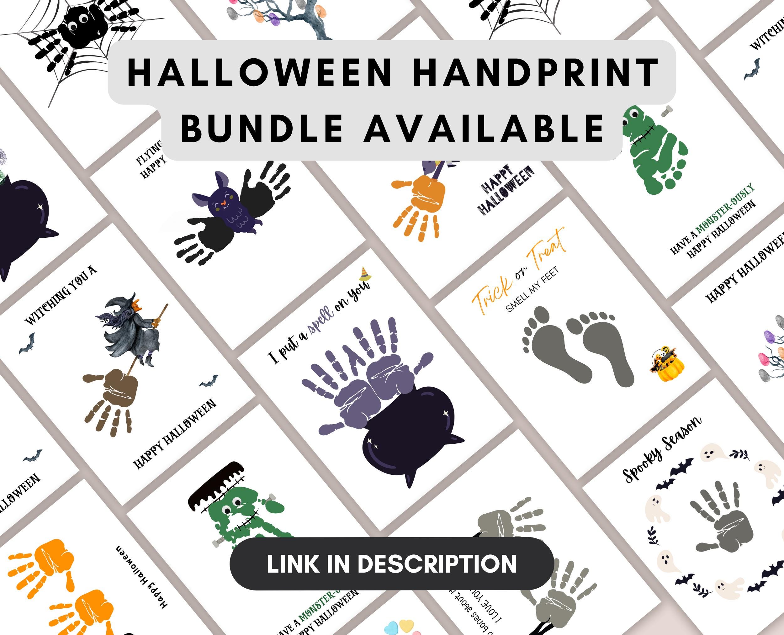 Halloween Handprint Craft Template, Halloween Handprint Art, Halloween ...