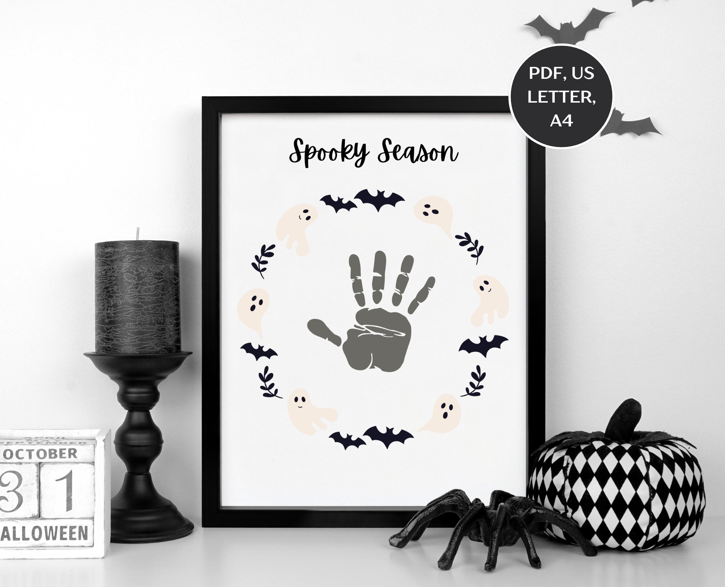 Halloween Handprint Craft Template, Halloween Handprint Art, Halloween ...