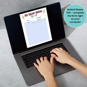 Ice Cream Social Sign up Sheet, Office Potluck Party Printable, Ice ...