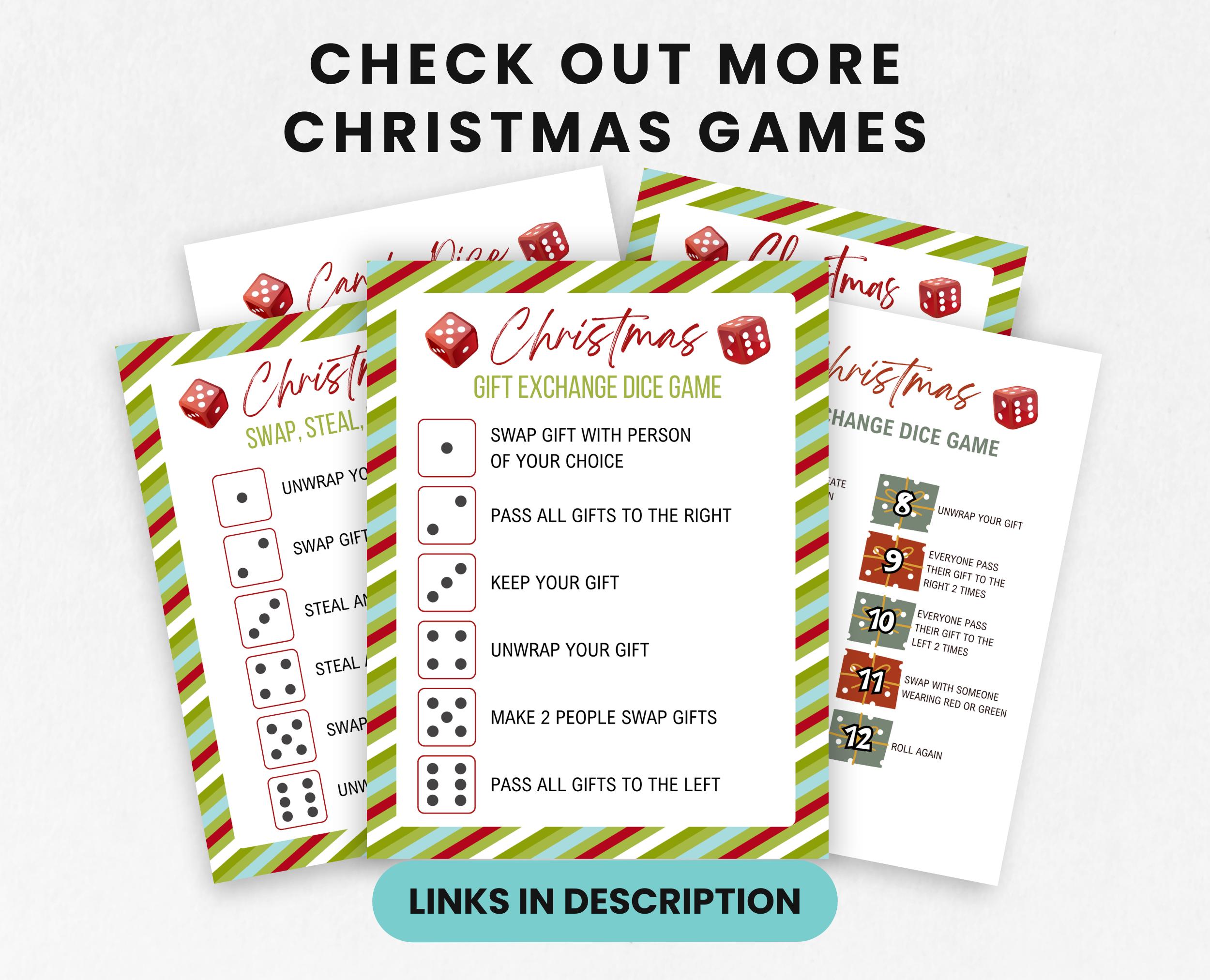 Christmas Gift Exchange Game, Christmas Game Printable, White Elephant ...