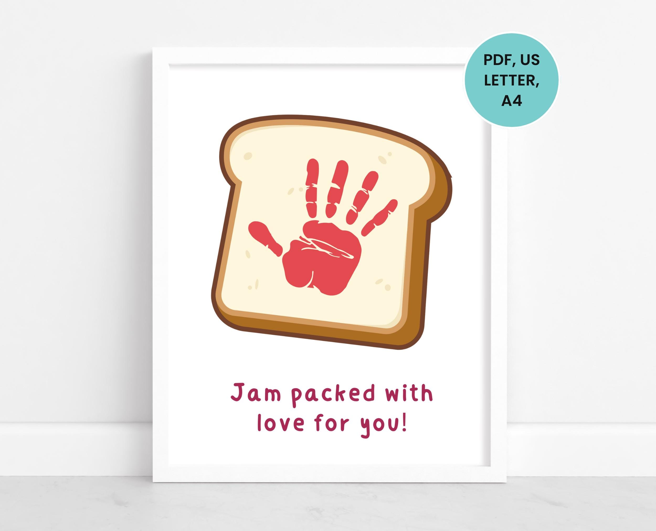 Jam Handprint Art Template for Mother's Day, Valentines Day Footprint ...