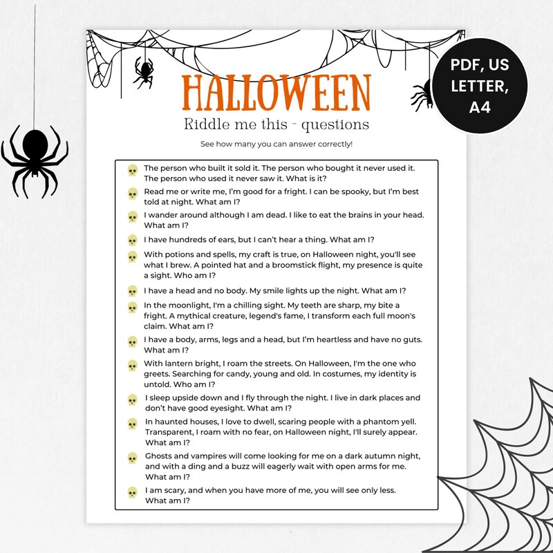 Riddle Me This Halloween - Etsy