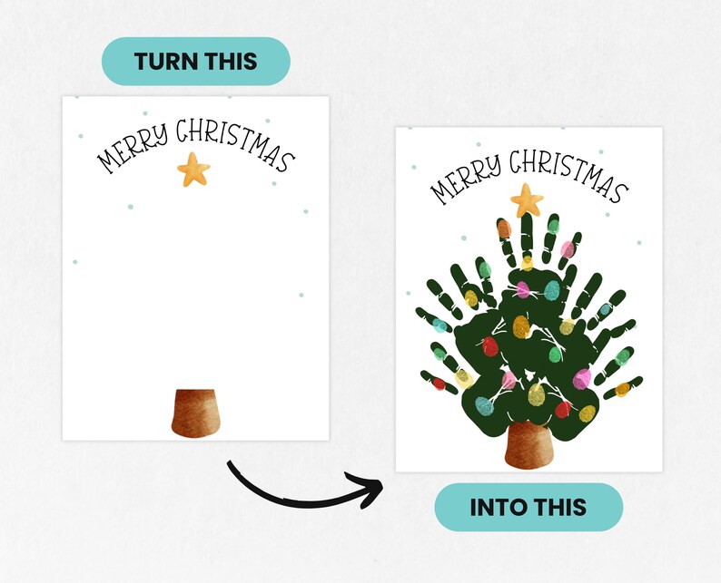Christmas Tree Handprint Craft Template, Christmas Tree Handprint Art ...