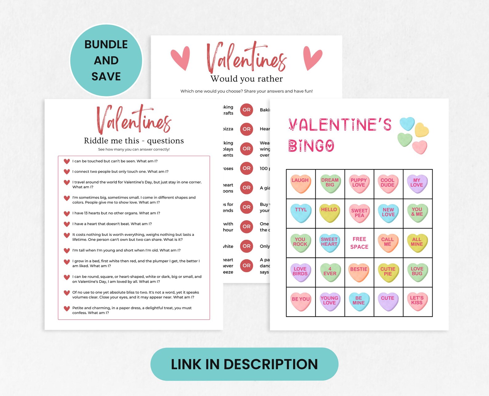 Valentine's Bingo, Valentines Bingo Printable, Conversation Hearts ...