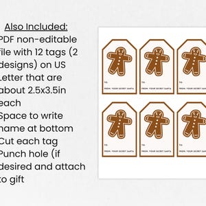 Editable Secret Santa Gift Tag, to From Gift Tags, Santa Gift Tags ...