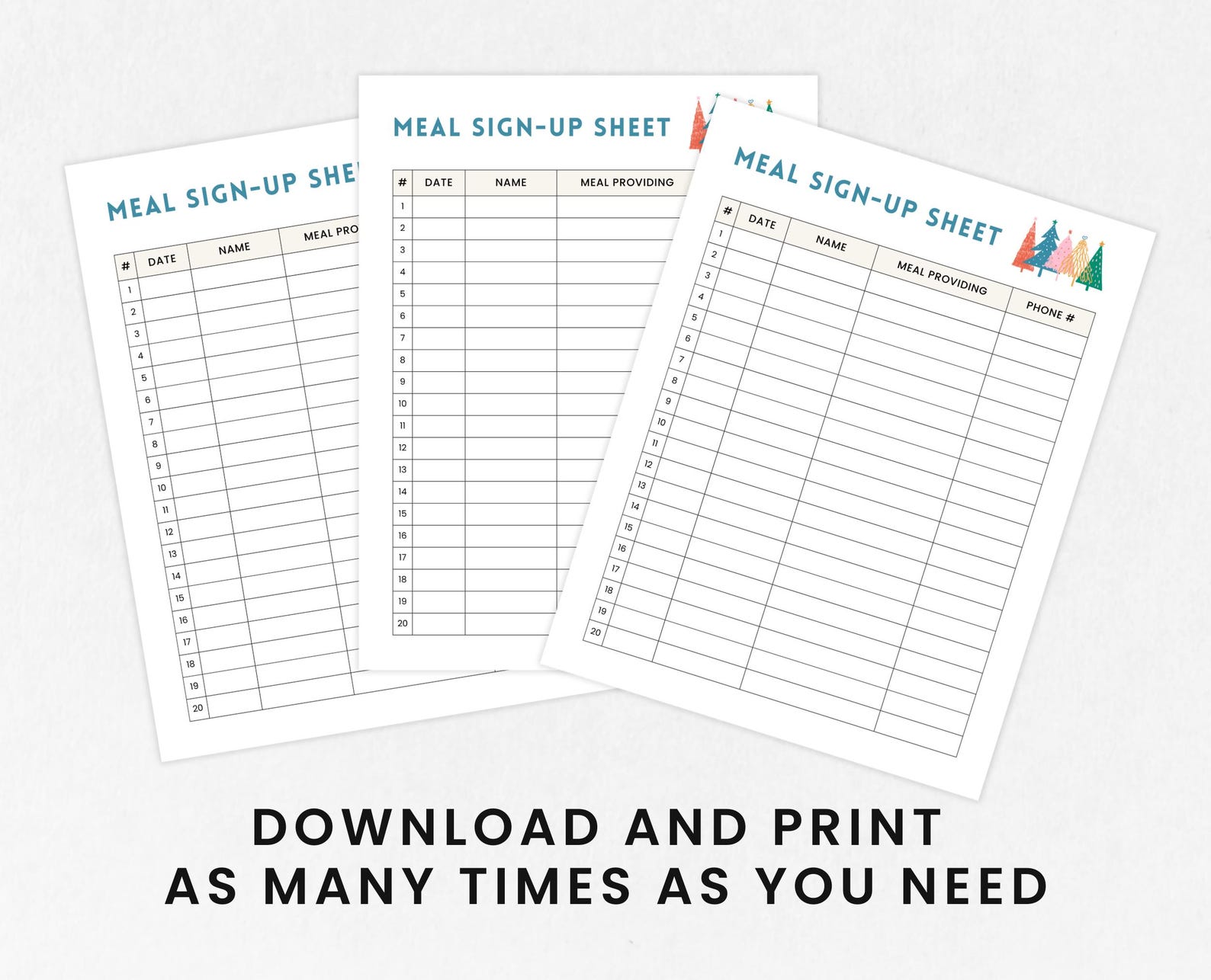 Meal Sign up Sheet, Winter Meal Train Signup Sheet Printable, Food ...