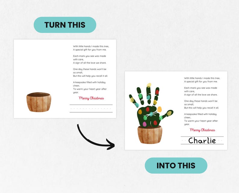 Christmas Tree Handprint Art Template, Christmas Handprint Poem Craft ...