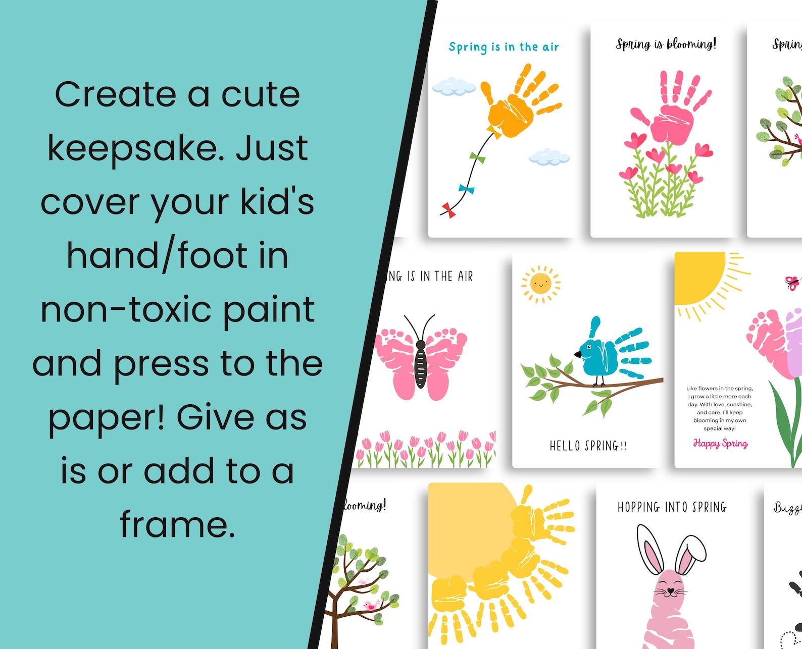 Spring Handprint Art Templates, Spring Handprint Crafts, Spring ...