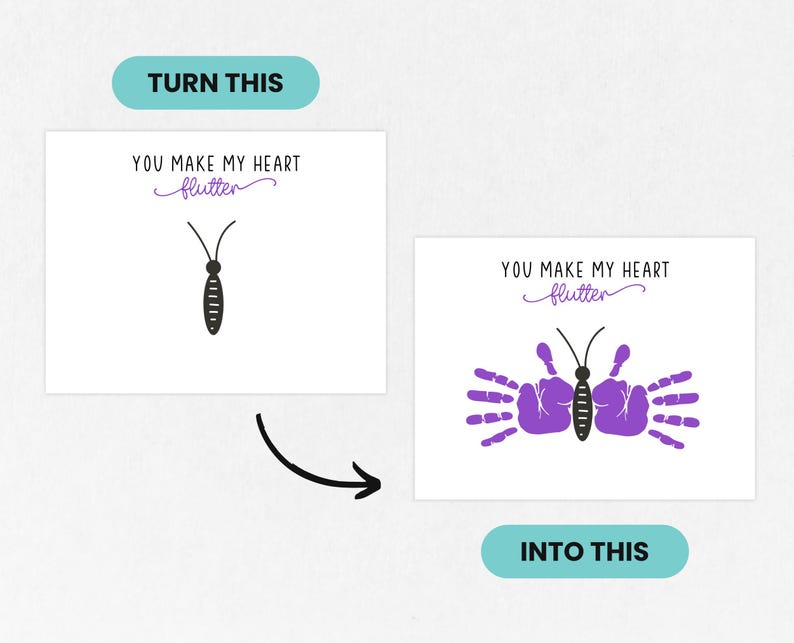 Butterfly Handprint Art Template, Valentines Day Handprint Craft ...