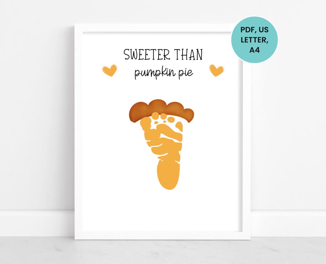 Pie Footprint Template, Sweeter Than Pie Footprint Craft, Fall Toddler ...