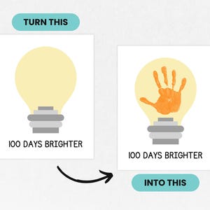 100 Days of School Handprint Craft Templates, 100th Day of School ...