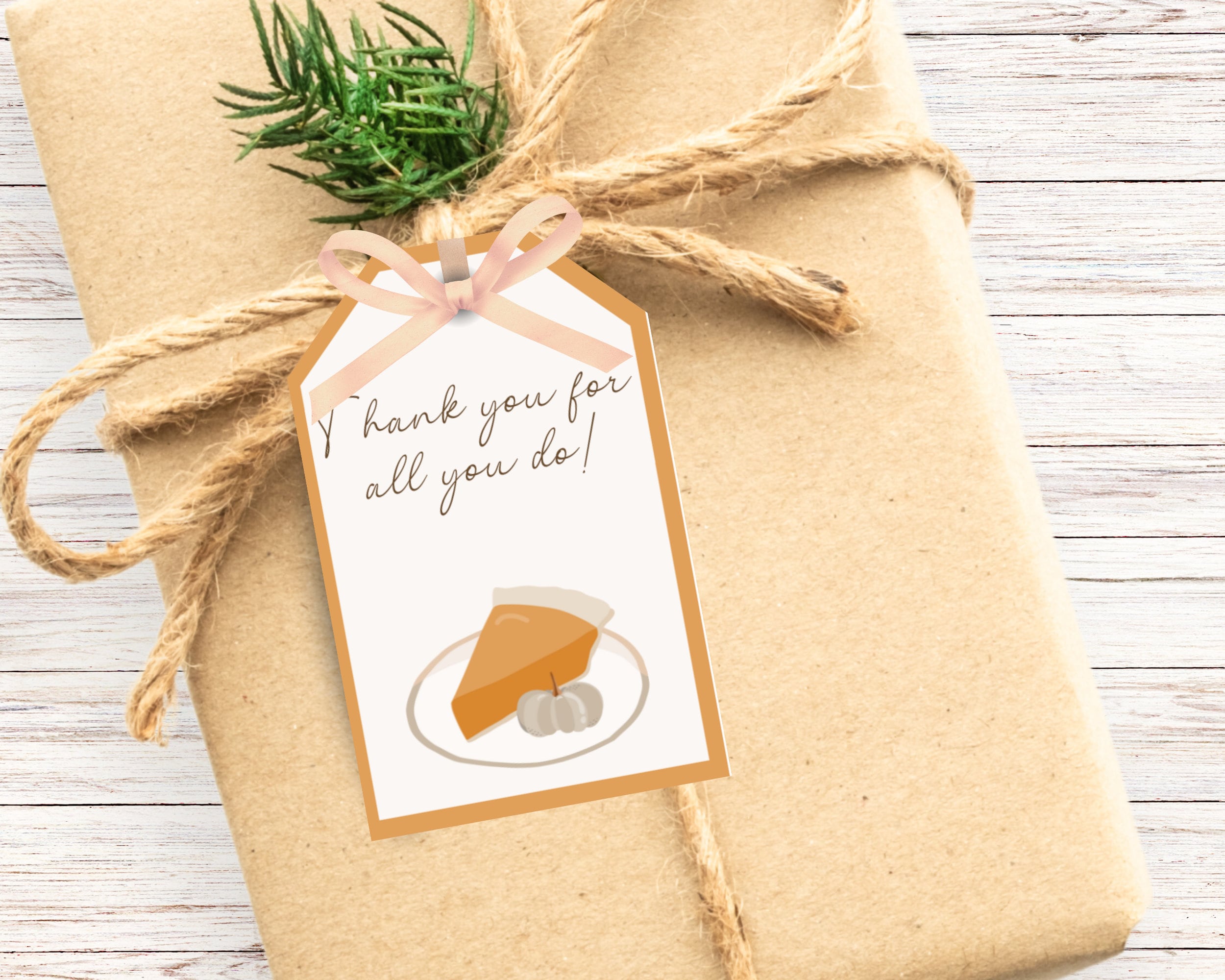 Thank You for All You Do Tag, Pie Appreciation Tag, Thankful for You ...
