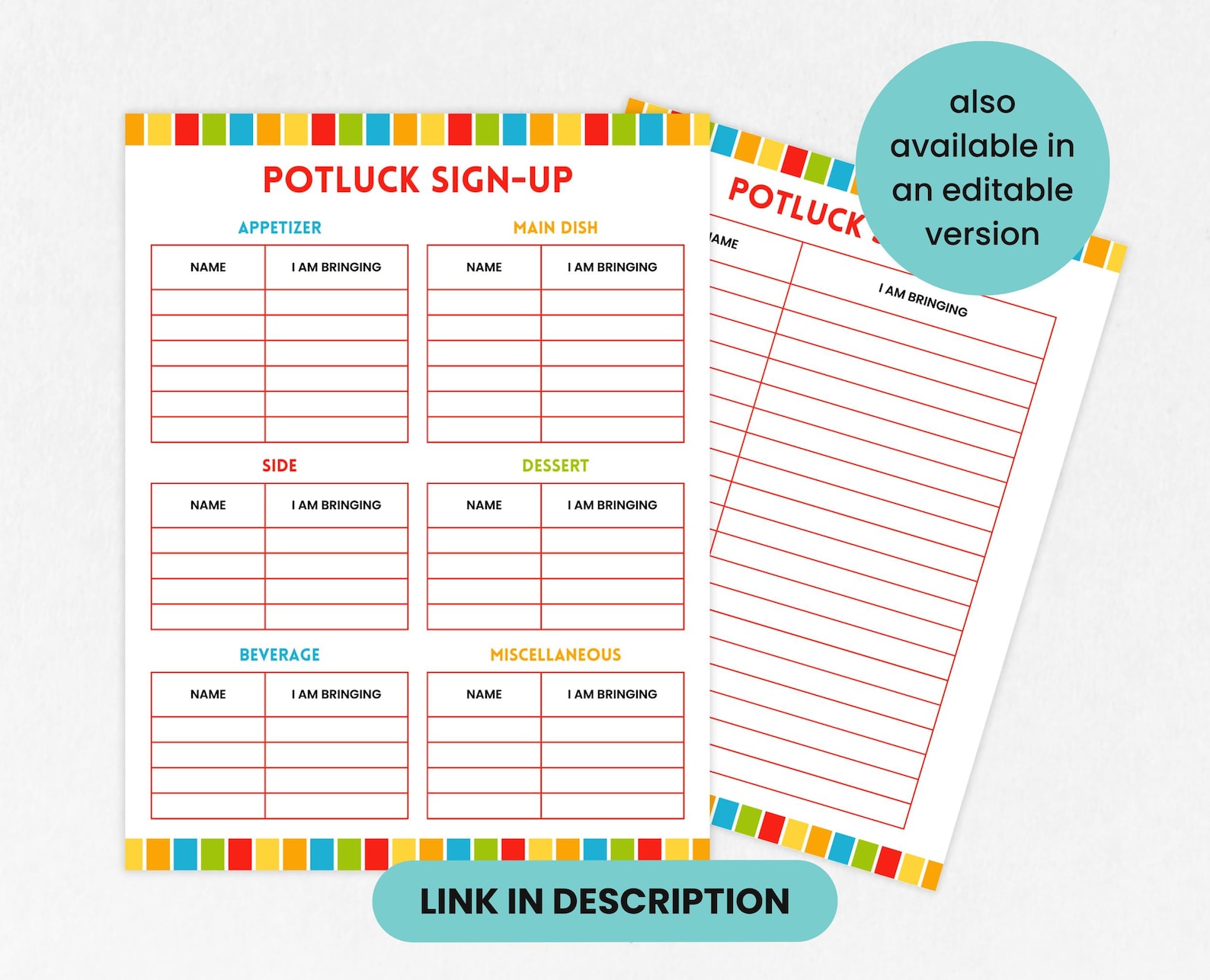 Fiesta Potluck Sign up Sheet, Office Potluck Party Printable, Taco ...
