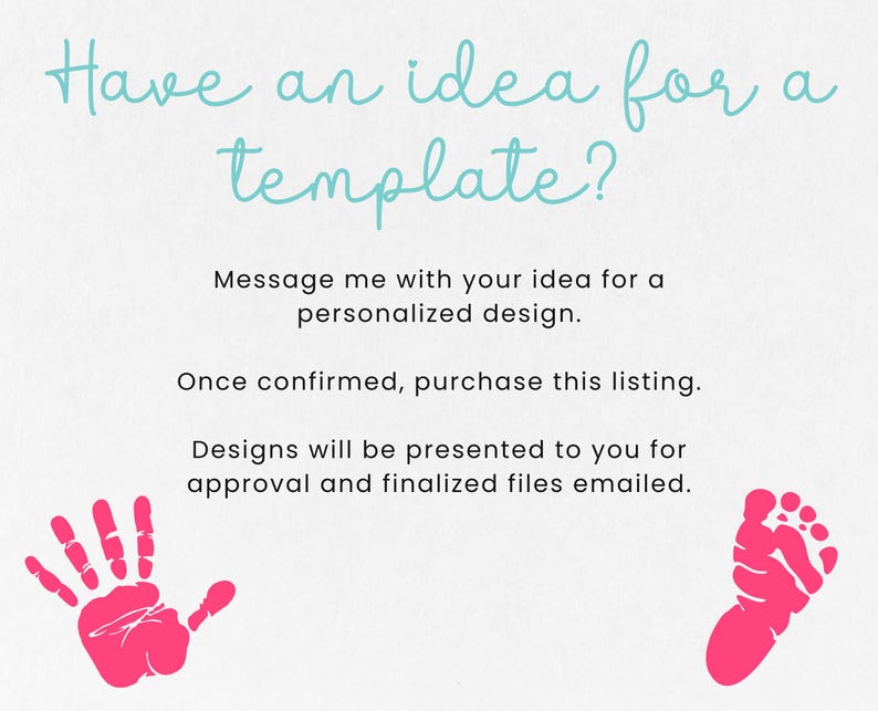 Custom Handprint Art Template, Personalized Handprint Art Created Just ...