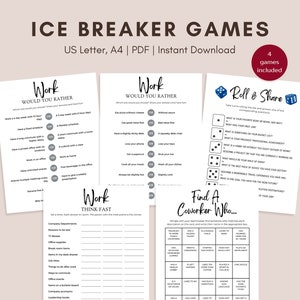 Icebreaker Game Bundle, Printable Team Building Games, Group Activities ...