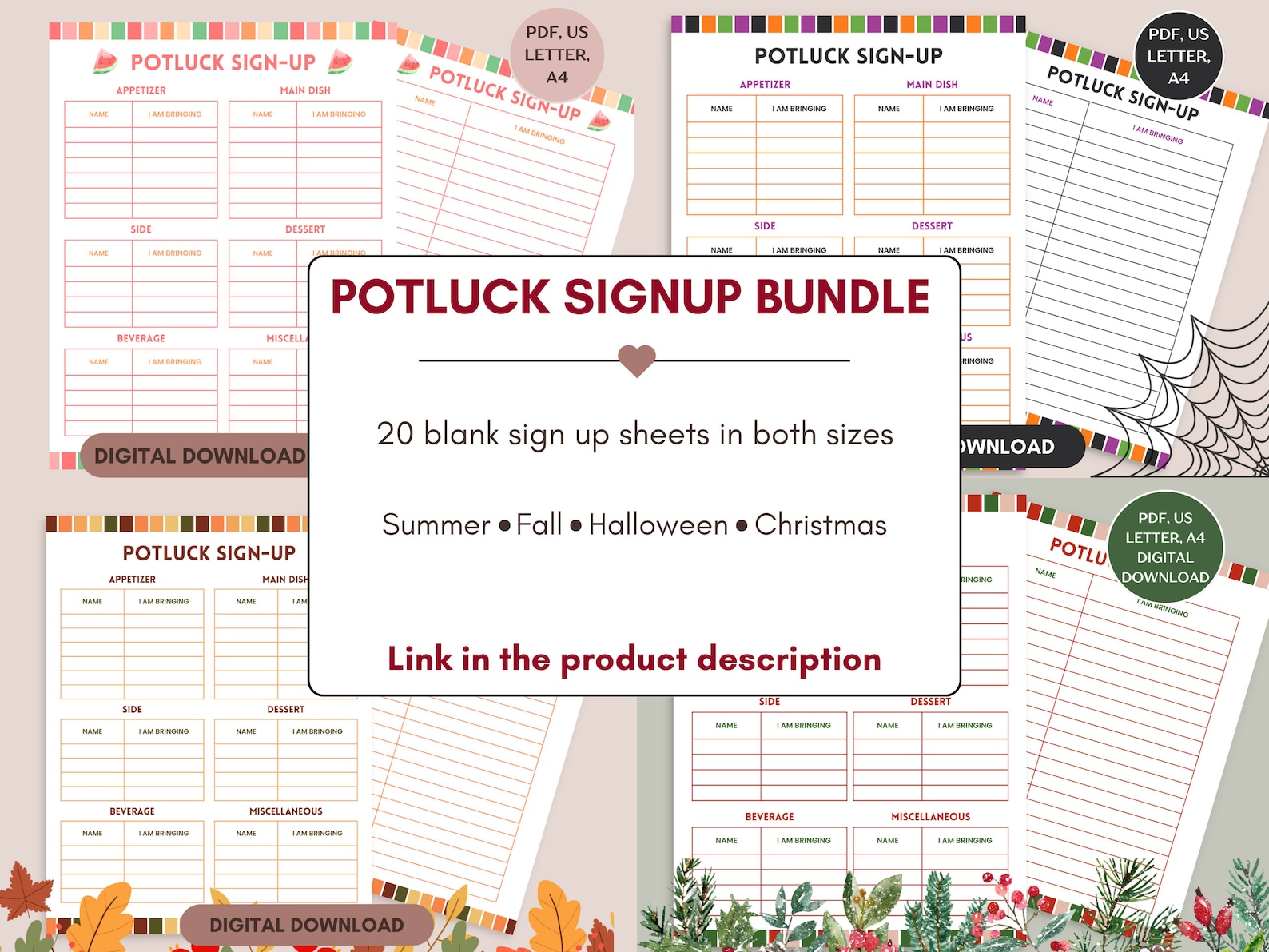 Editable Christmas Potluck Sign up Sheet, Office Potluck Party ...