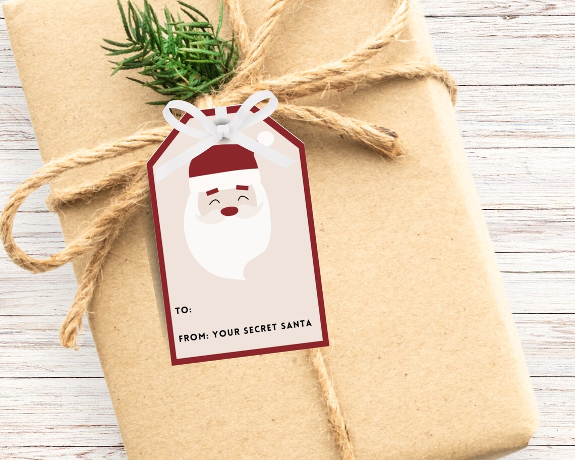 Editable Secret Santa Gift Tag, to From Gift Tags, Santa Gift Tags ...