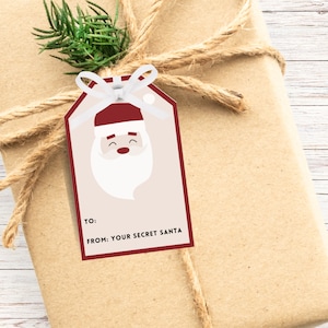 Editable Secret Santa Gift Tag, to From Gift Tags, Santa Gift Tags ...
