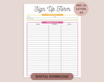 Mama's Meal Train Sign-up Sheet Printable Template - Etsy