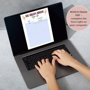 Ice Cream Social Sign up Sheet, Office Potluck Party Printable, Ice ...