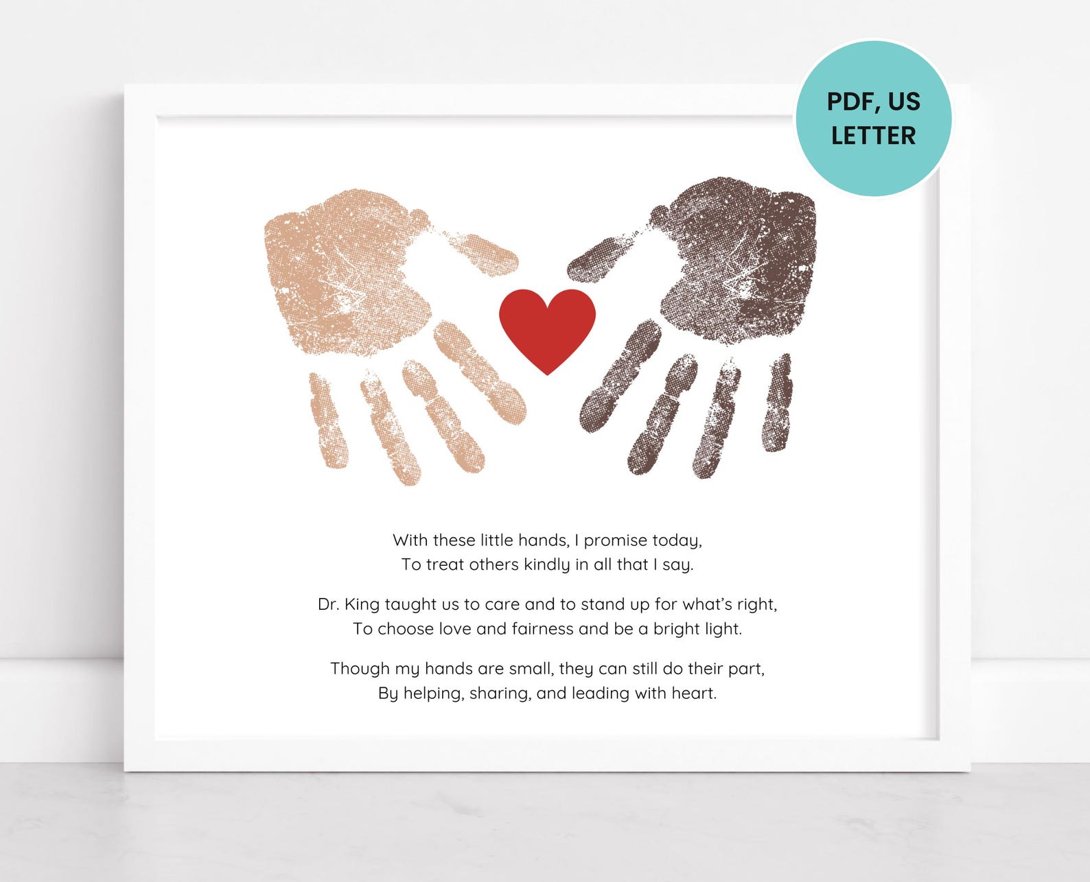 MLK Handprint Craft Template, Printable MLK Day Handprint Art, Martin ...