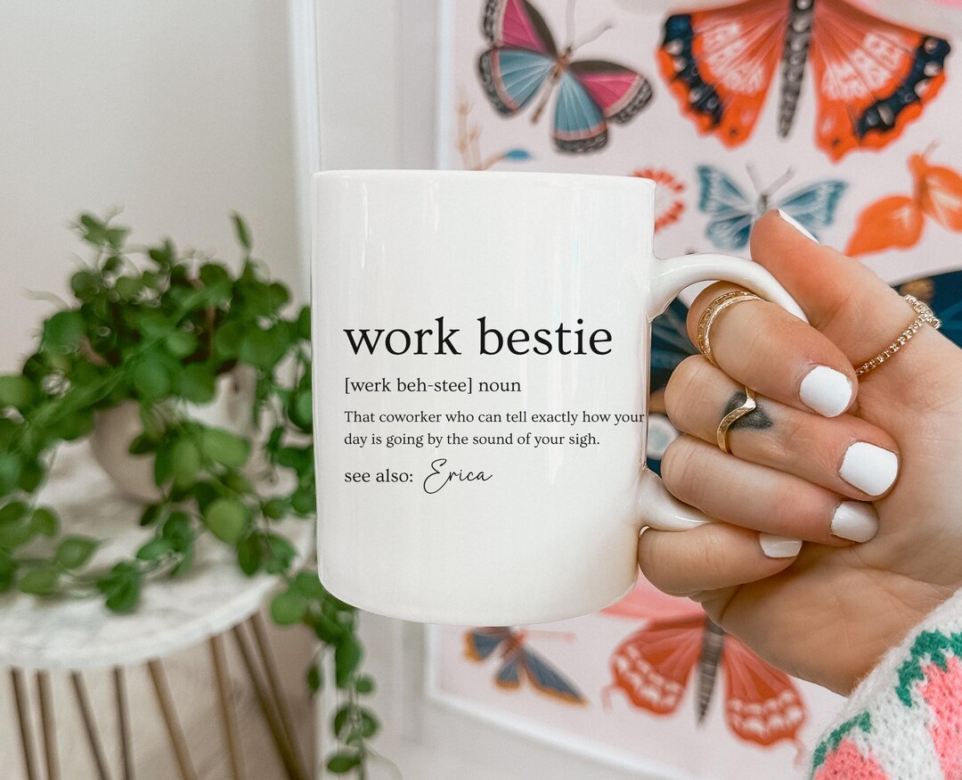 Work Bestie Definition Mug, Funny Coworker Gift, Personalized Coworker ...