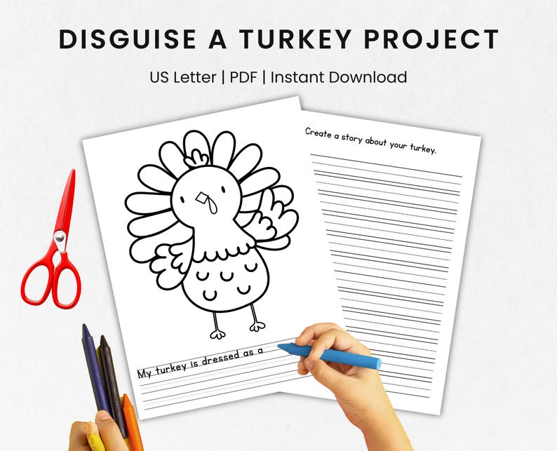 Disguise a Turkey Printable, Turkey in Disguise Project, Turkey ...