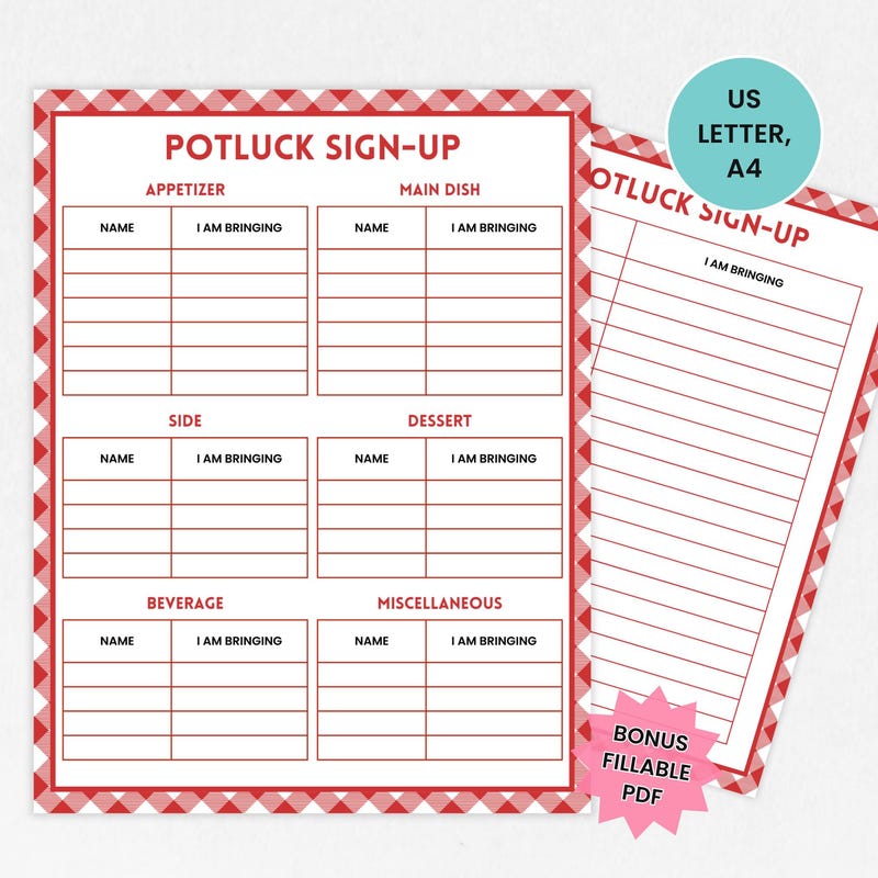 Brunch Sign up Sheet - Etsy