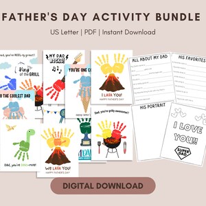Father's Day Bundle, All About My Dad Printable, Father's Day Handprint ...